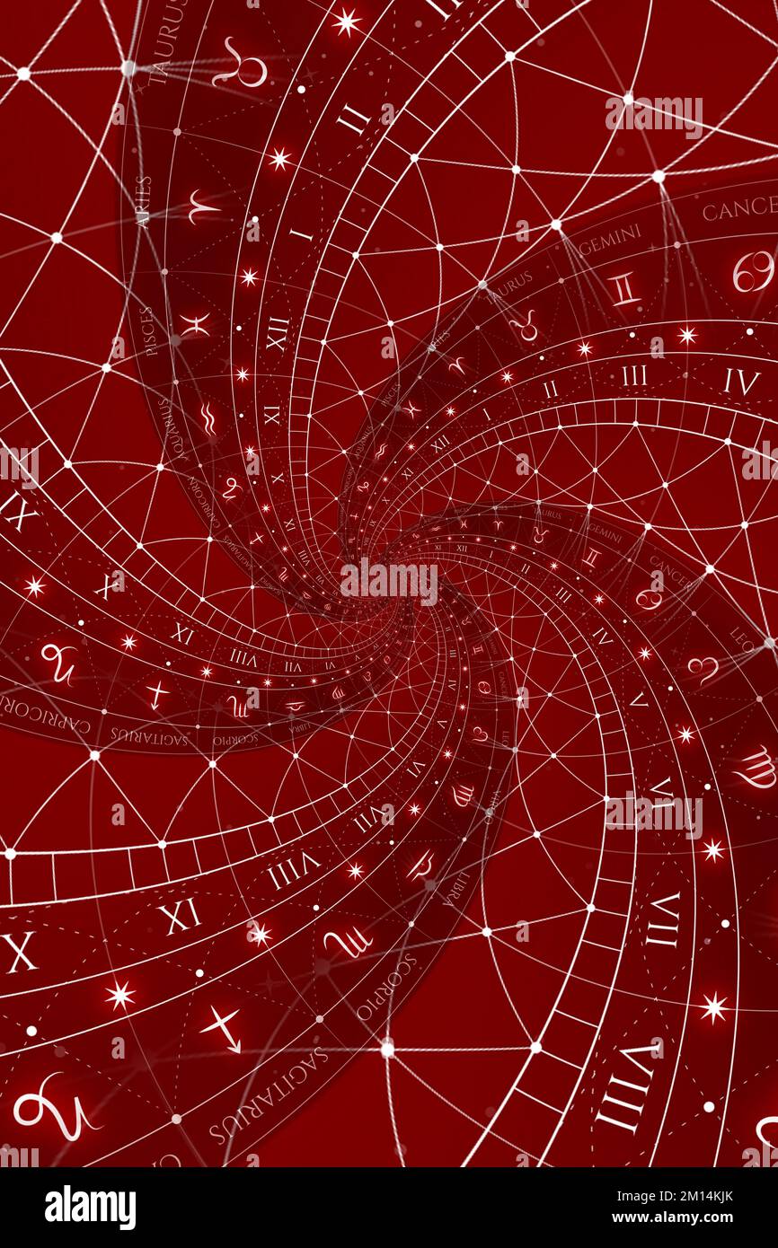 Zodiac Signs Horoscope background. Concept for fantasy and mystery ...