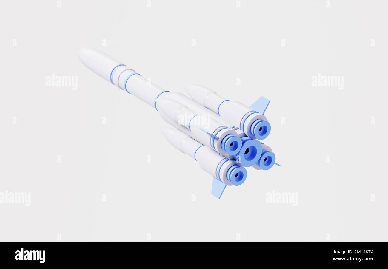 A rocket in the white background, 3d rendering. Digital drawing Stock ...