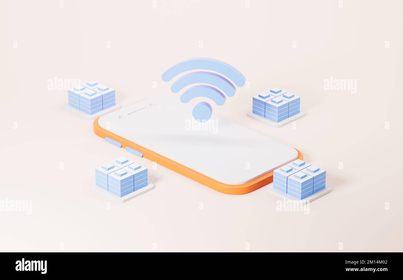 Wi-Fi and mobile phone, signal transmission and telecommunication ...