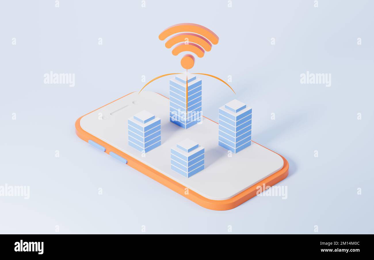 Wi-Fi and mobile phone, signal transmission and telecommunication ...