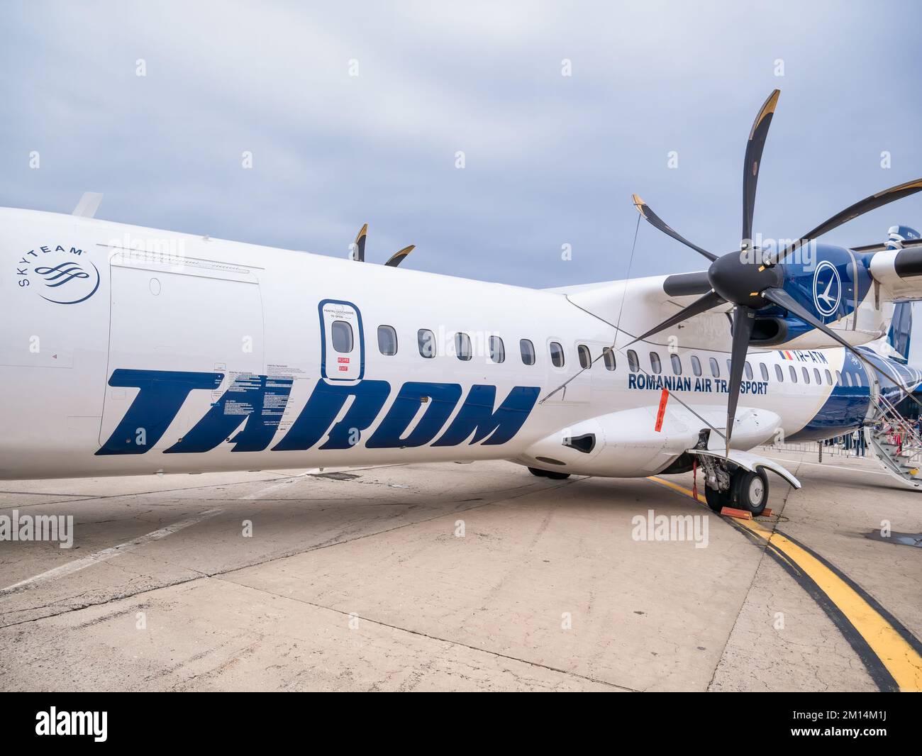 Bucharest, Romania - September 2022: ATR 72-600 aircraft part of Tarom ...