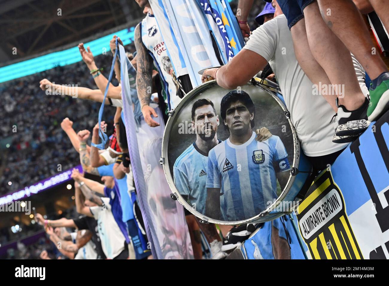 Fans, football fans Argentina. Photos of Lionel MESSI (ARG) and Diego ...