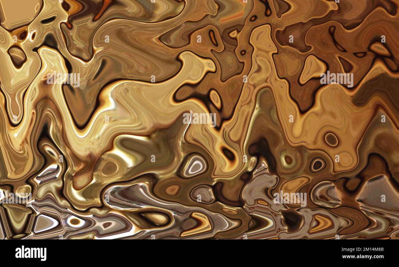 Liquid creative diffusion colorful paint gold, silver, bronze Stock ...
