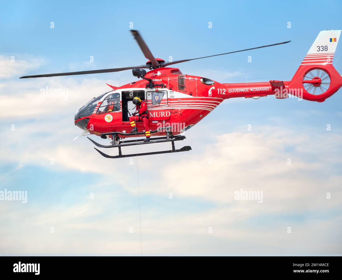 Bucharest, Romania -September 2022: SMURD helicopter flying against ...