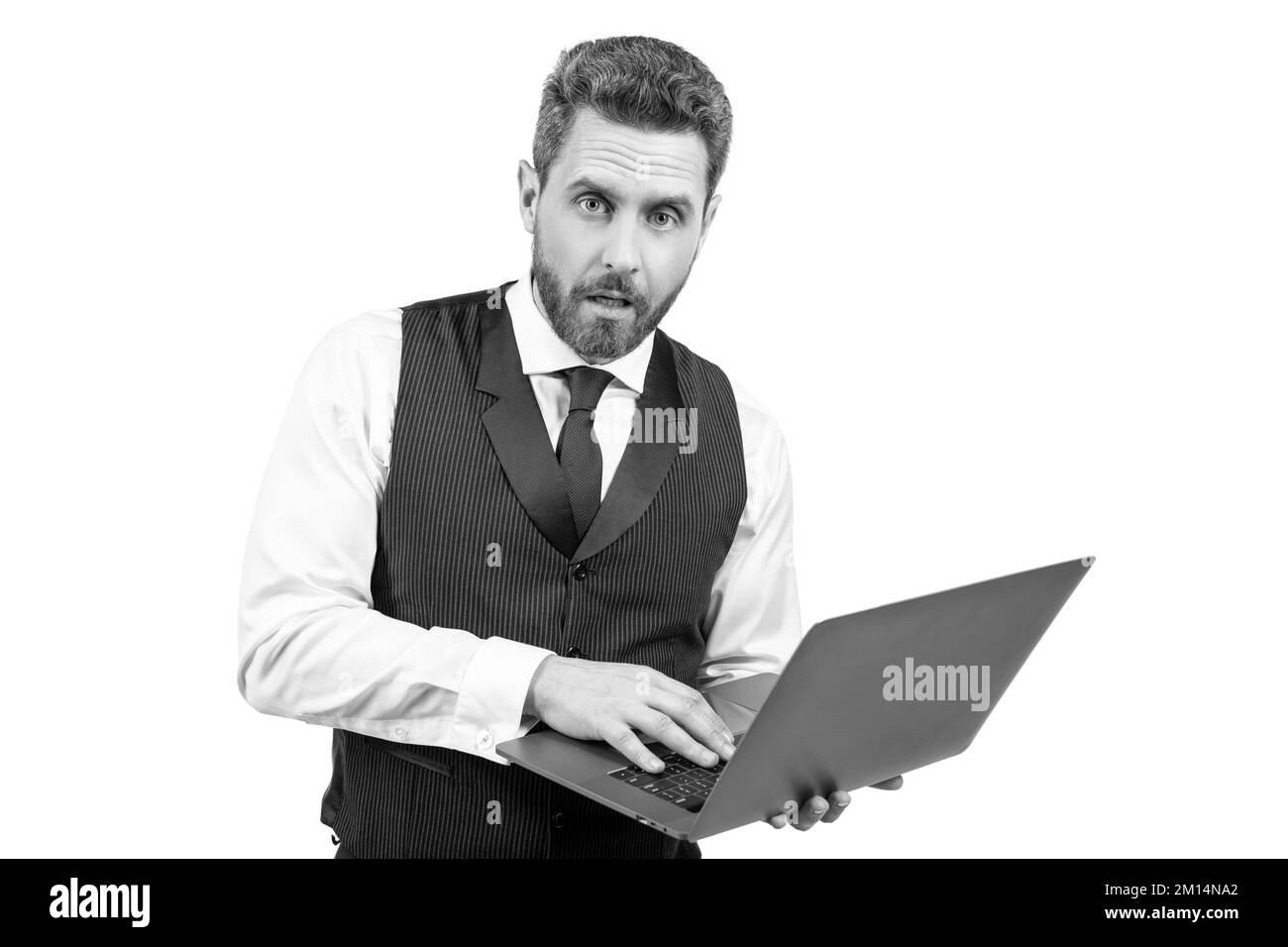 Man computer shocked Black and White Stock Photos & Images - Alamy