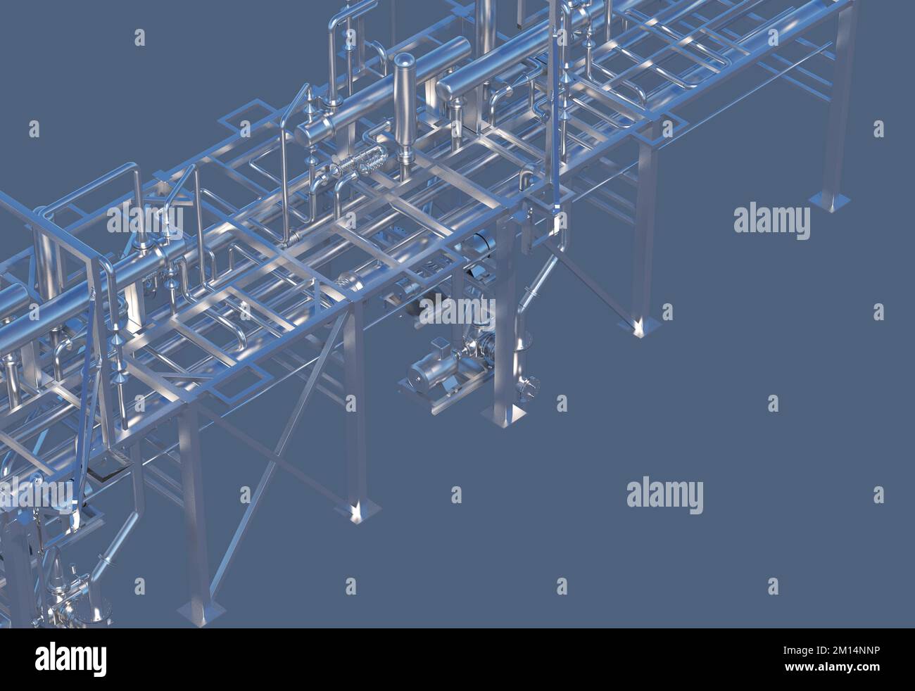 industrial background with metal structures from pipes. 3d rendering Stock Photo - Alamy