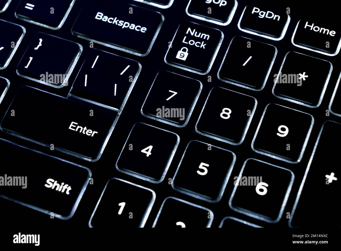 Modern laptop computer keyboard. Laptop keyboard. Detail of the new and ...