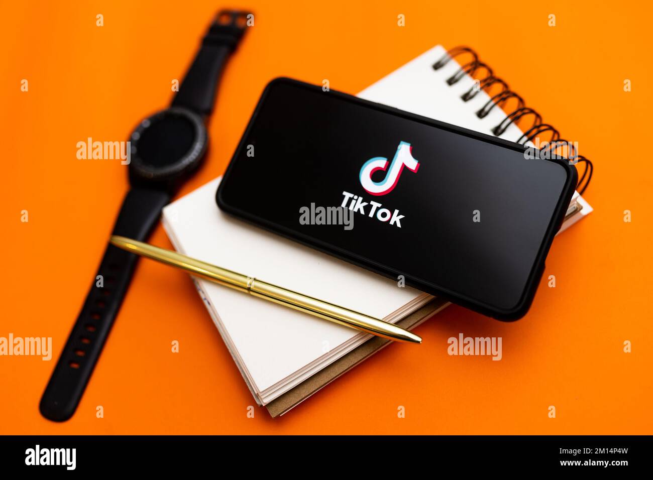 Poland. 07th Dec, 2022. In this photo illustration a TikTok logo seen ...