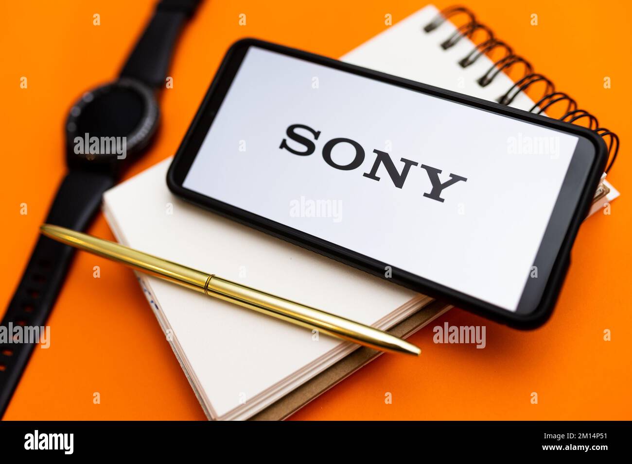 Poland. 07th Dec, 2022. In this photo illustration a Sony logo seen ...