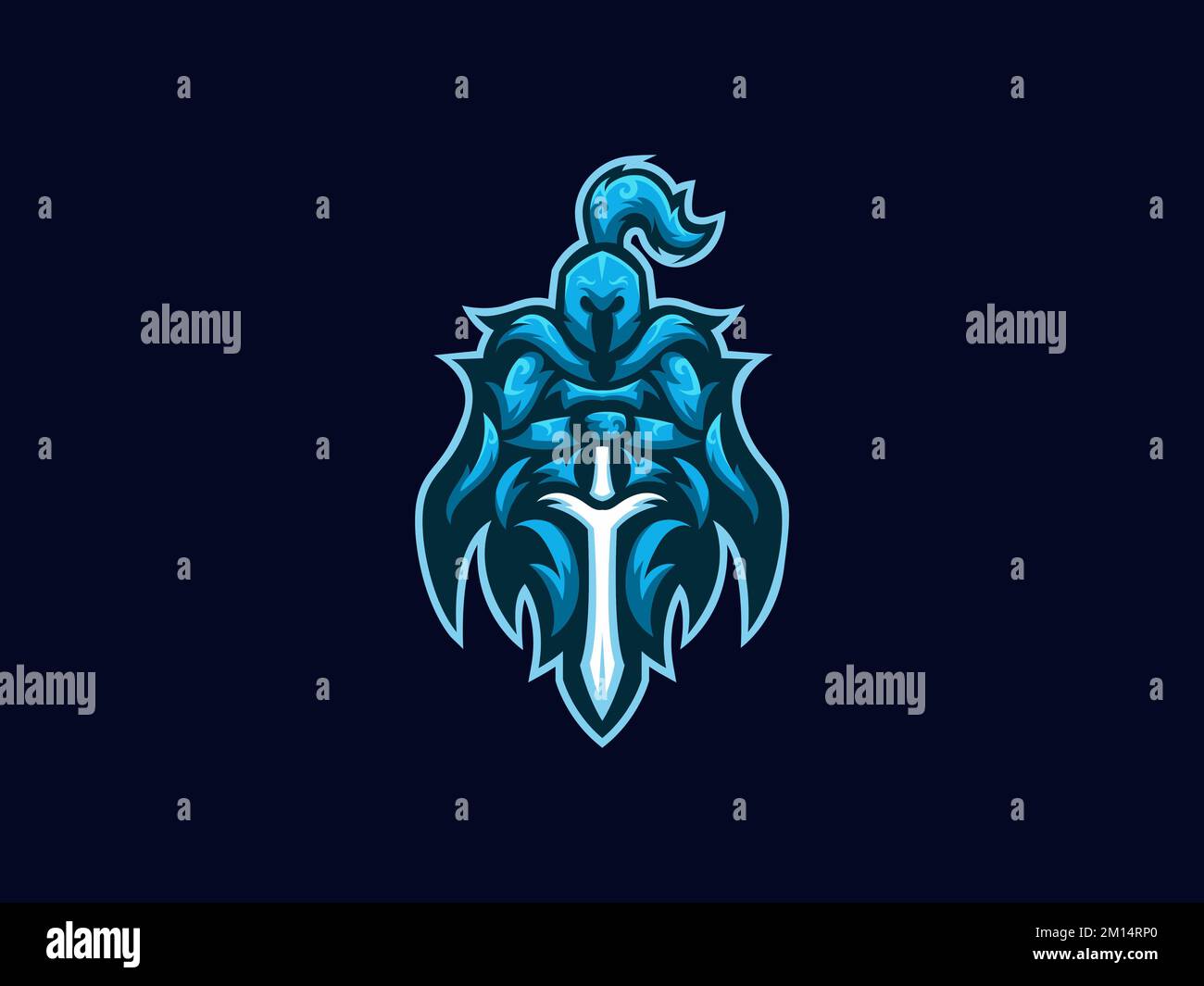 A 3D rendering of an editable knight mascot logo template Stock Photo ...