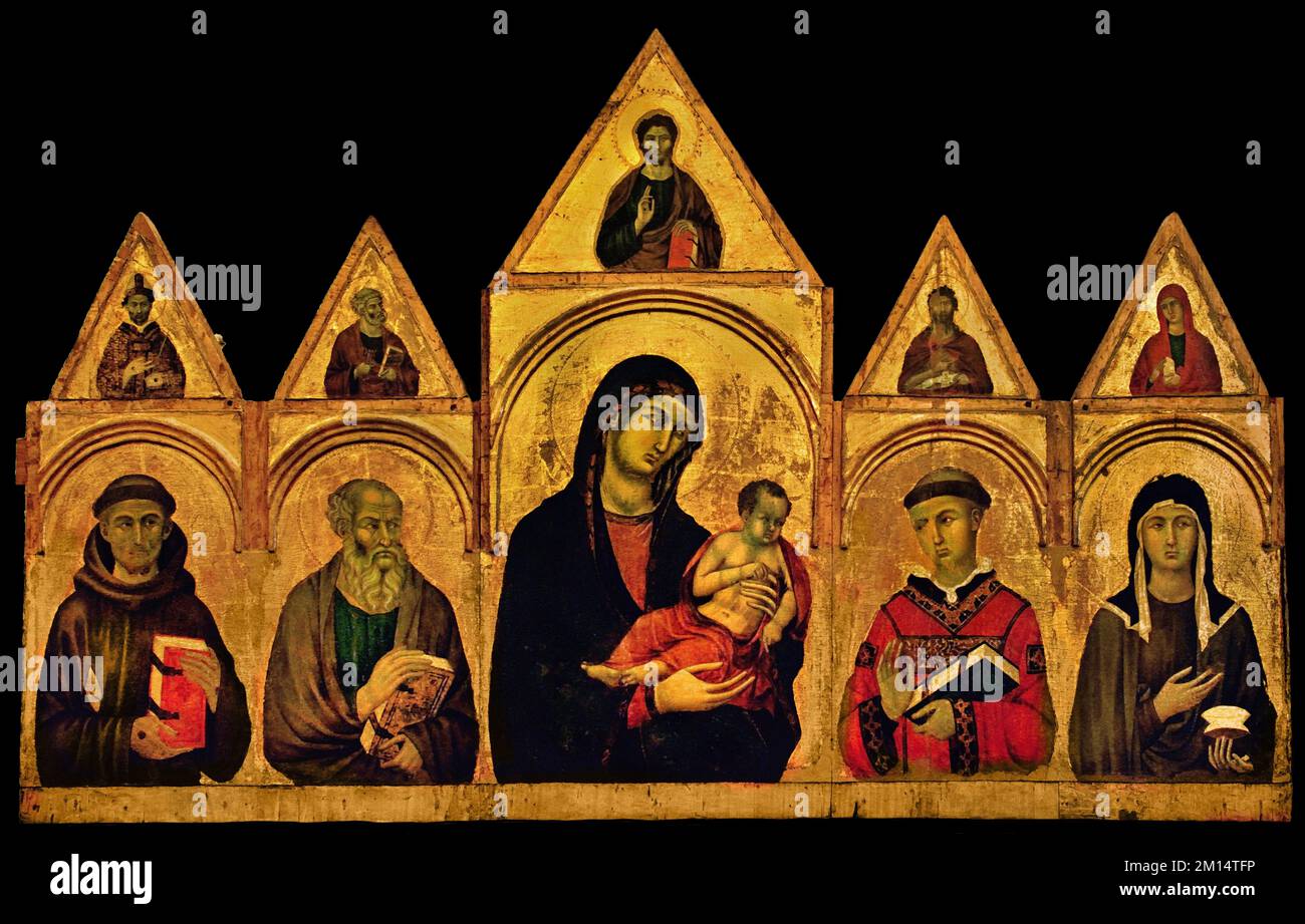 Madonna and Child, Saint, John the Evangelist, Francis, Stephen, Clare, Christian Art, Italy ...