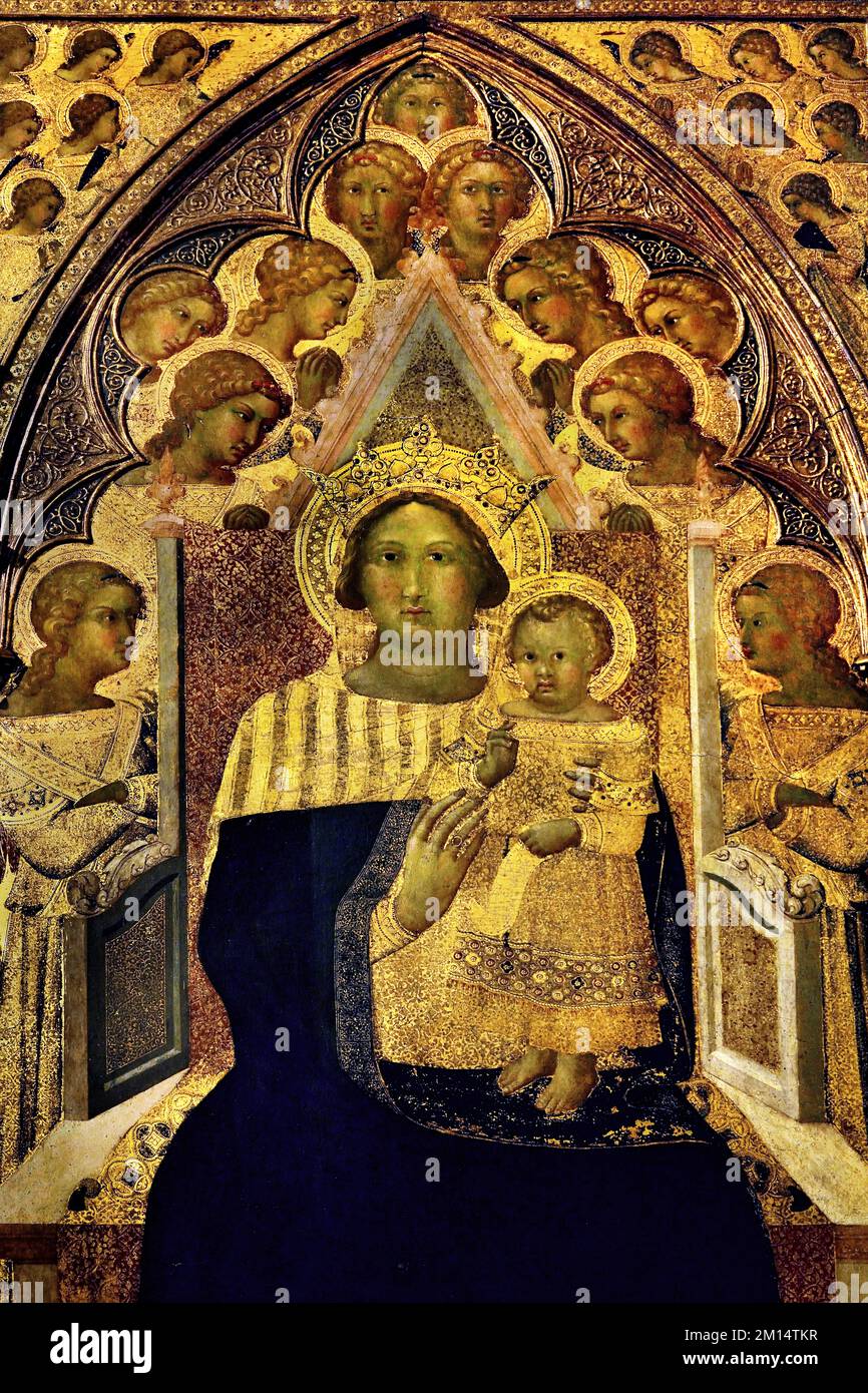 Madonna and Child Enthroned with Angels by Bartolomeo Bulgarini alias ...
