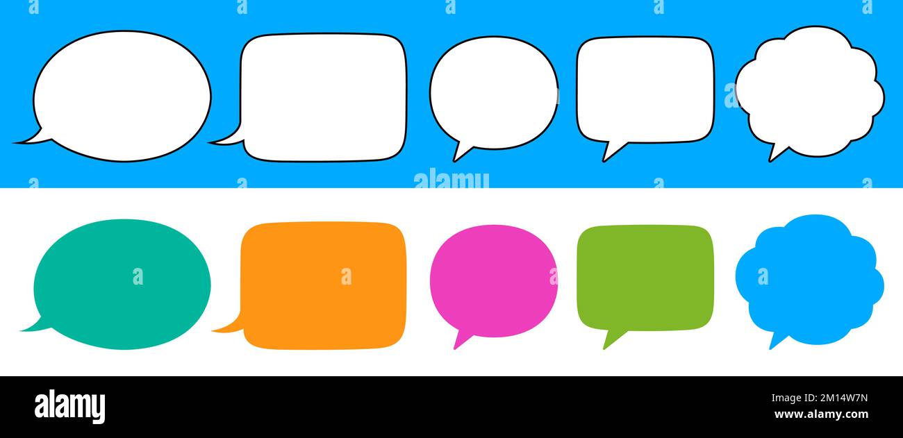 Vector set of text bubble. Colorful chatting balloon isolated on ...