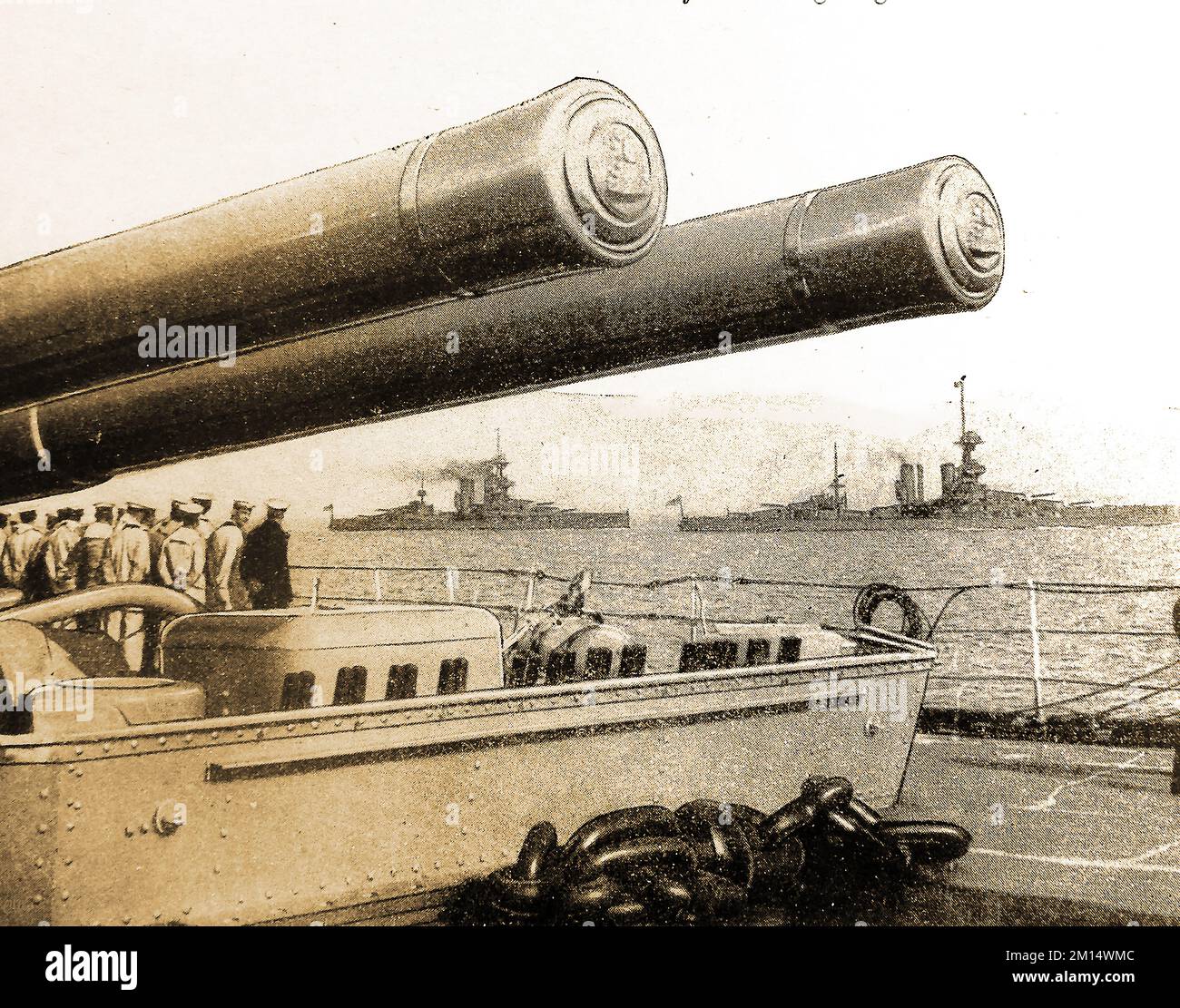 A very early photograph of British warships HMS Iron Duke and HMS ...