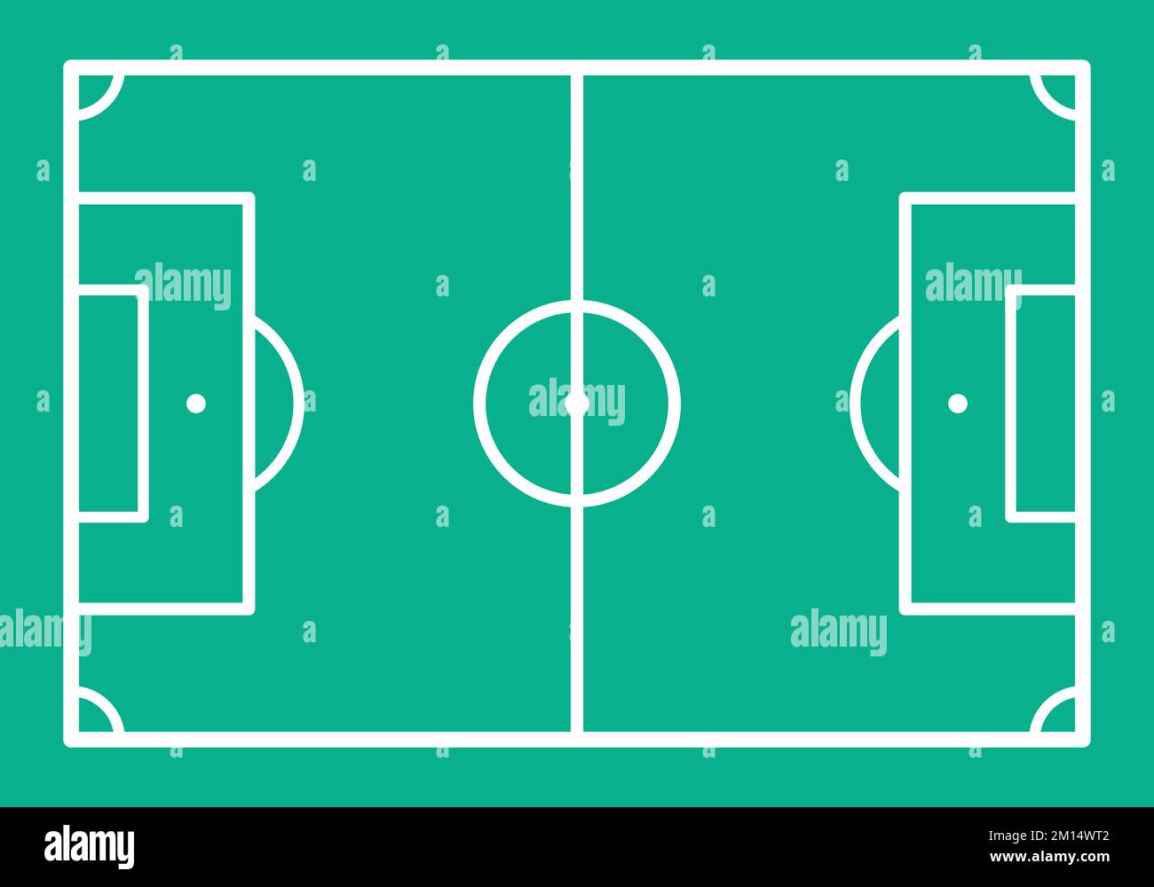 Flat soccer or football green playing field. Vector stadium line ...