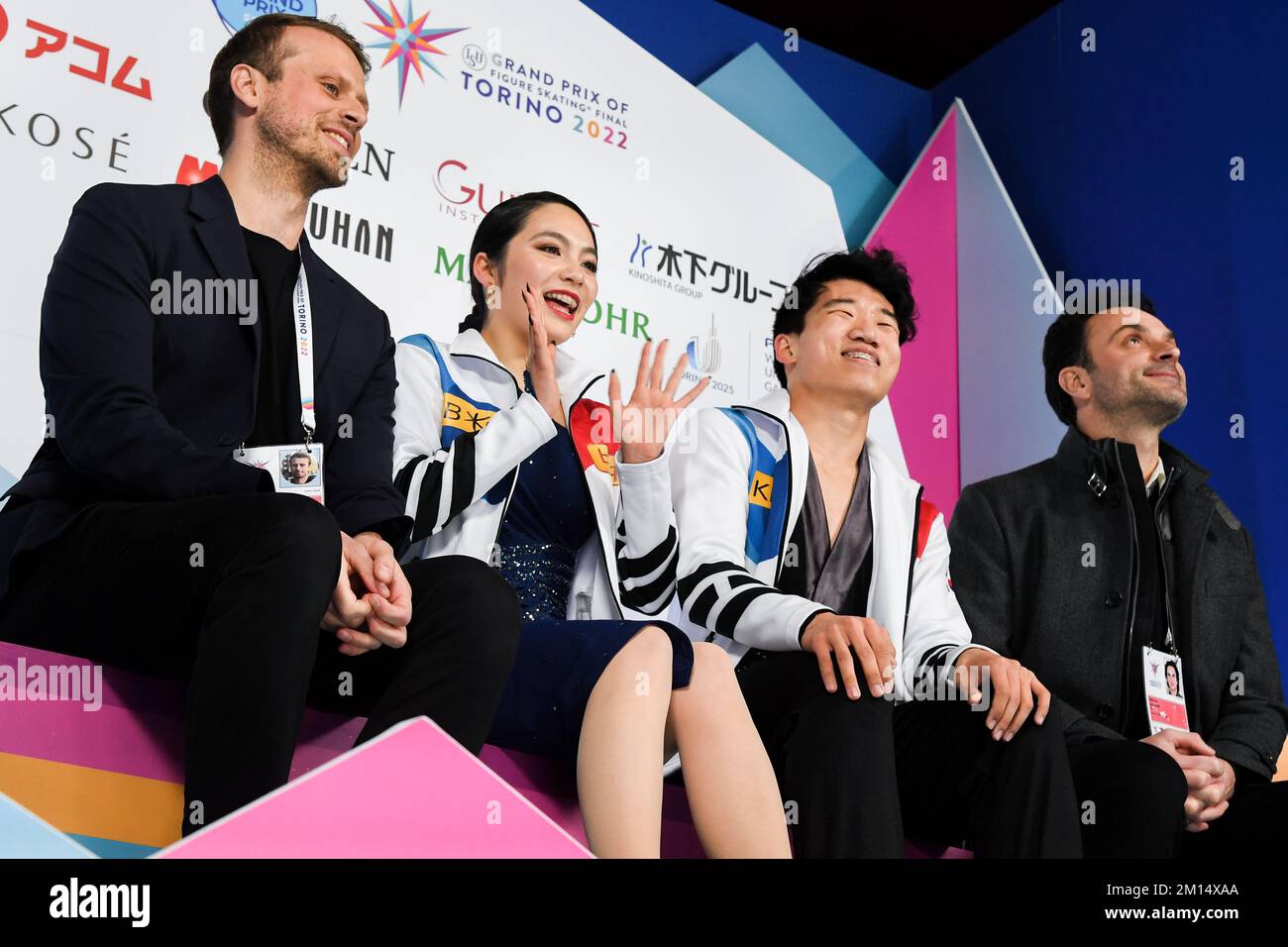 Hannah LIM & Ye QUAN (KOR), at Kiss & Cry, during Junior Ice Dance ...