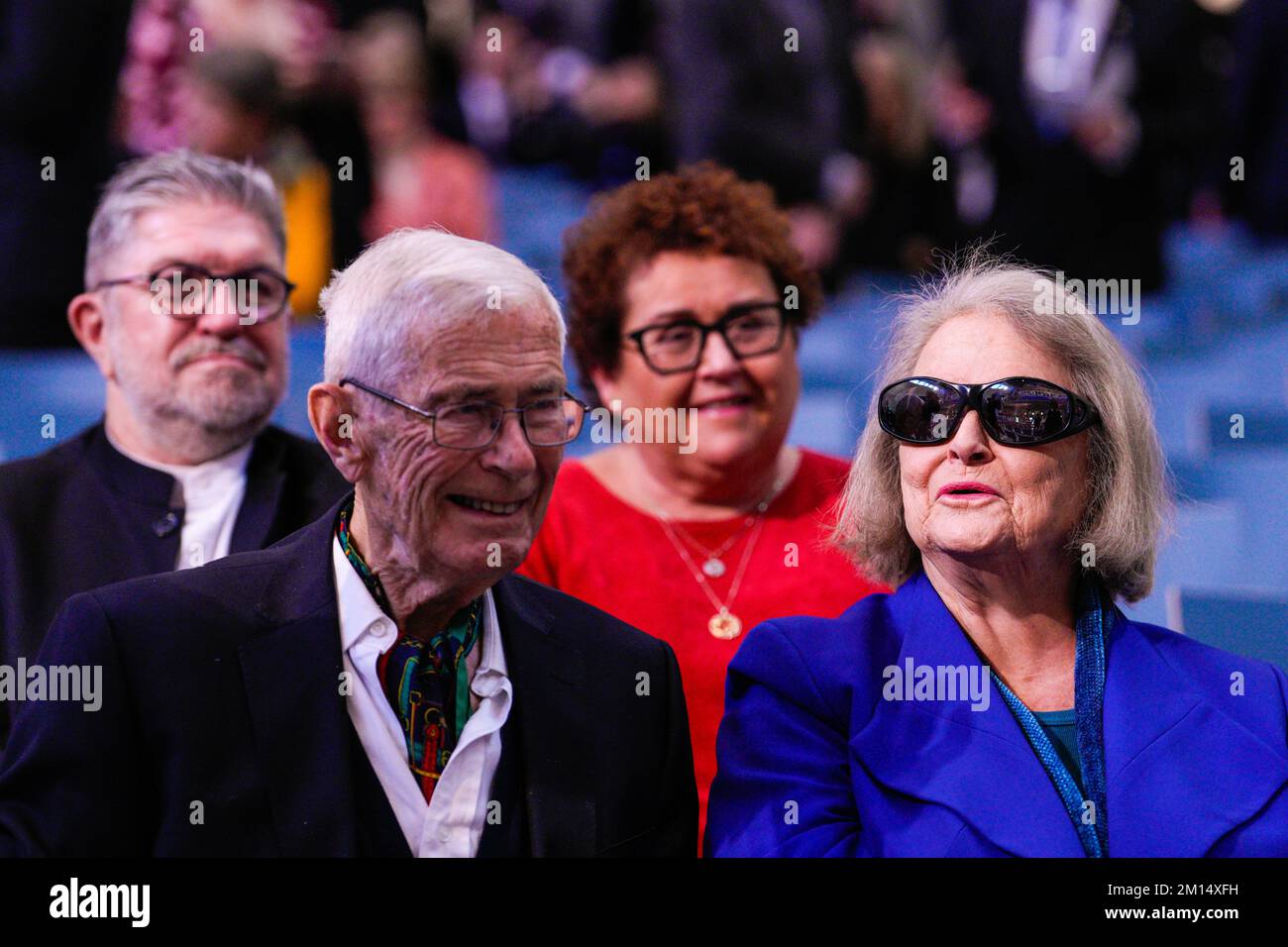 Oslo 20221210.Arne Olav Bruntland and Gro Harlem Bruntland in the City ...
