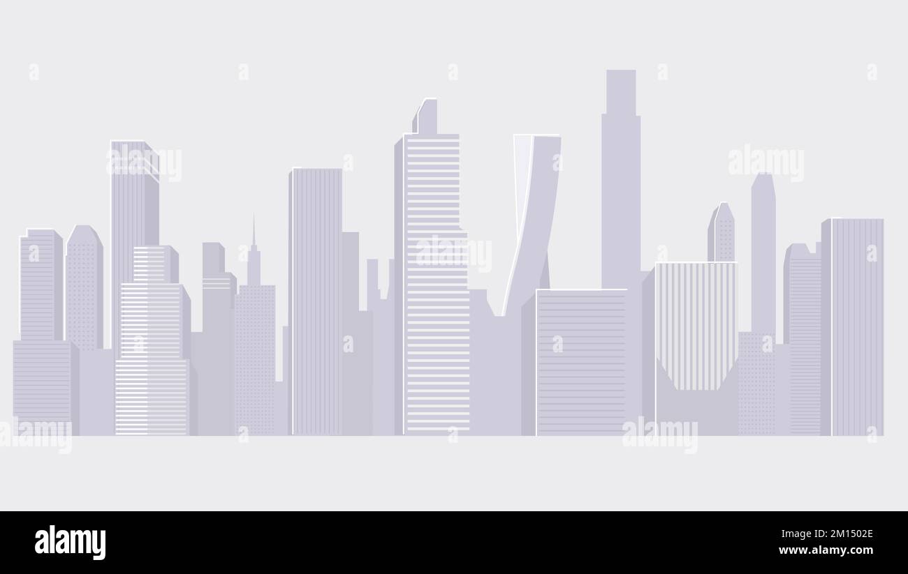 City Skyline with Skyscrapers and modern Buildings Vector Illustration Stock Vector Image & Art ...