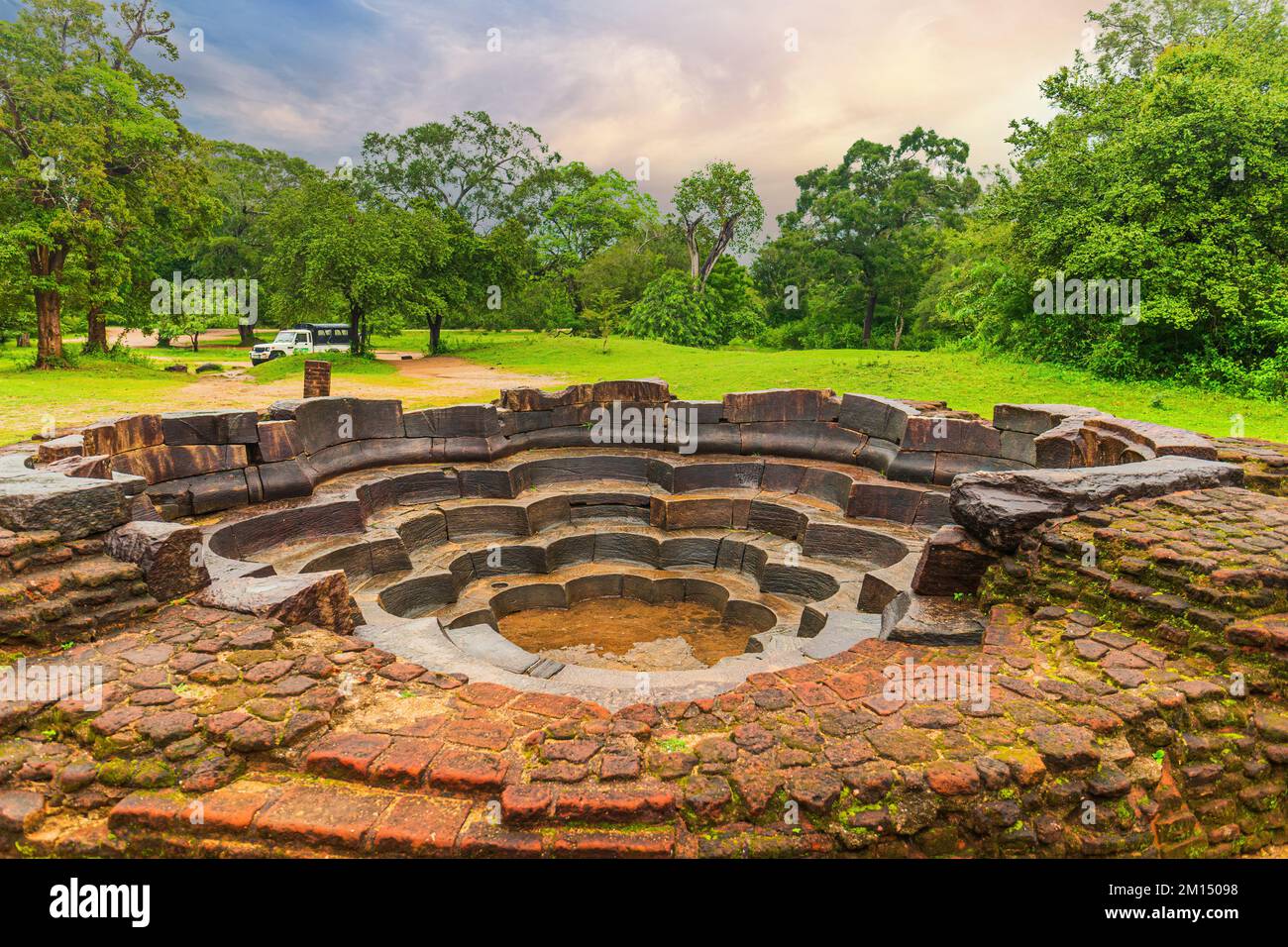 Nelum Pokuna or Lotus Pond at Polonnaruwa ancient city, Sri Lanka Stock ...