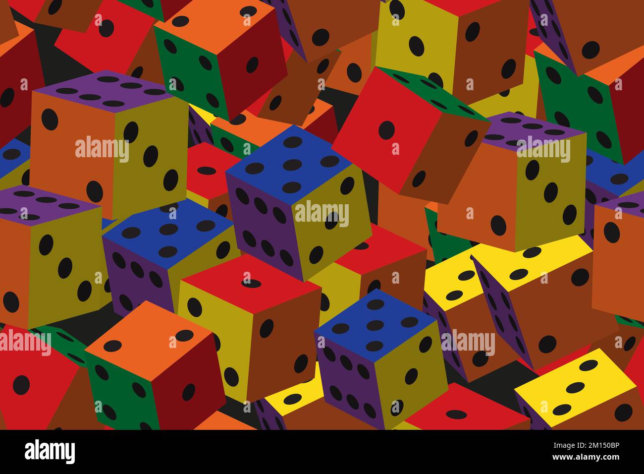 Rainbow Color Dice Seamless Pattern, 3D Illustration Stock Vector Image ...