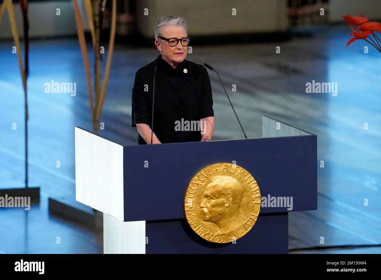 Oslo 20221210.Chair of the Norwegian Nobel Committee, Berit Reiss ...