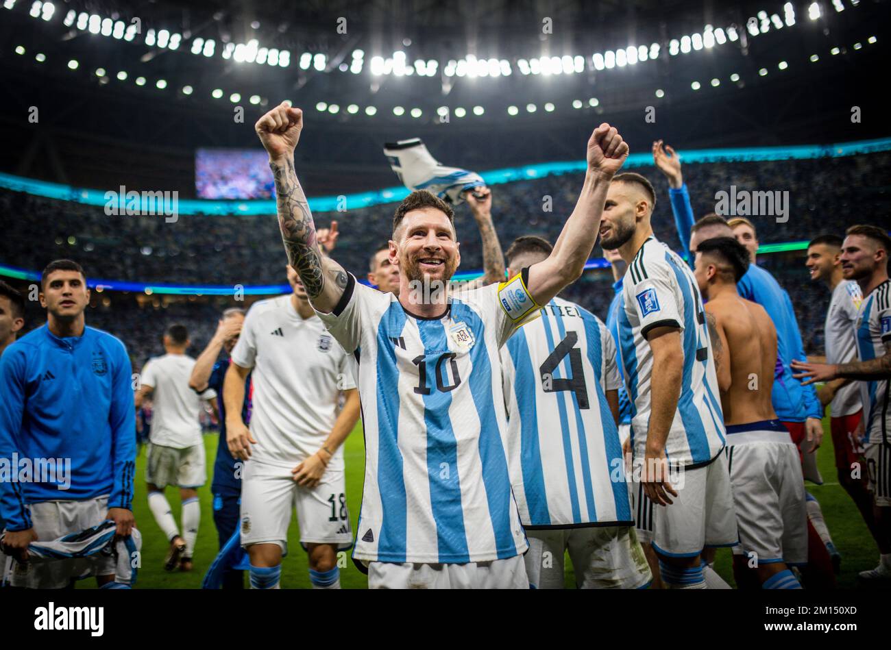 Doha Qatar 9th Dec 2022 Lionel Messi Arg Celebrate The Entry Into