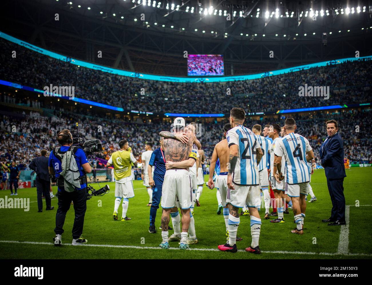 Doha, Qatar. 9th Dec, 2022. Rodrigo de Paul (Arg), Lionel Messi (Arg ...