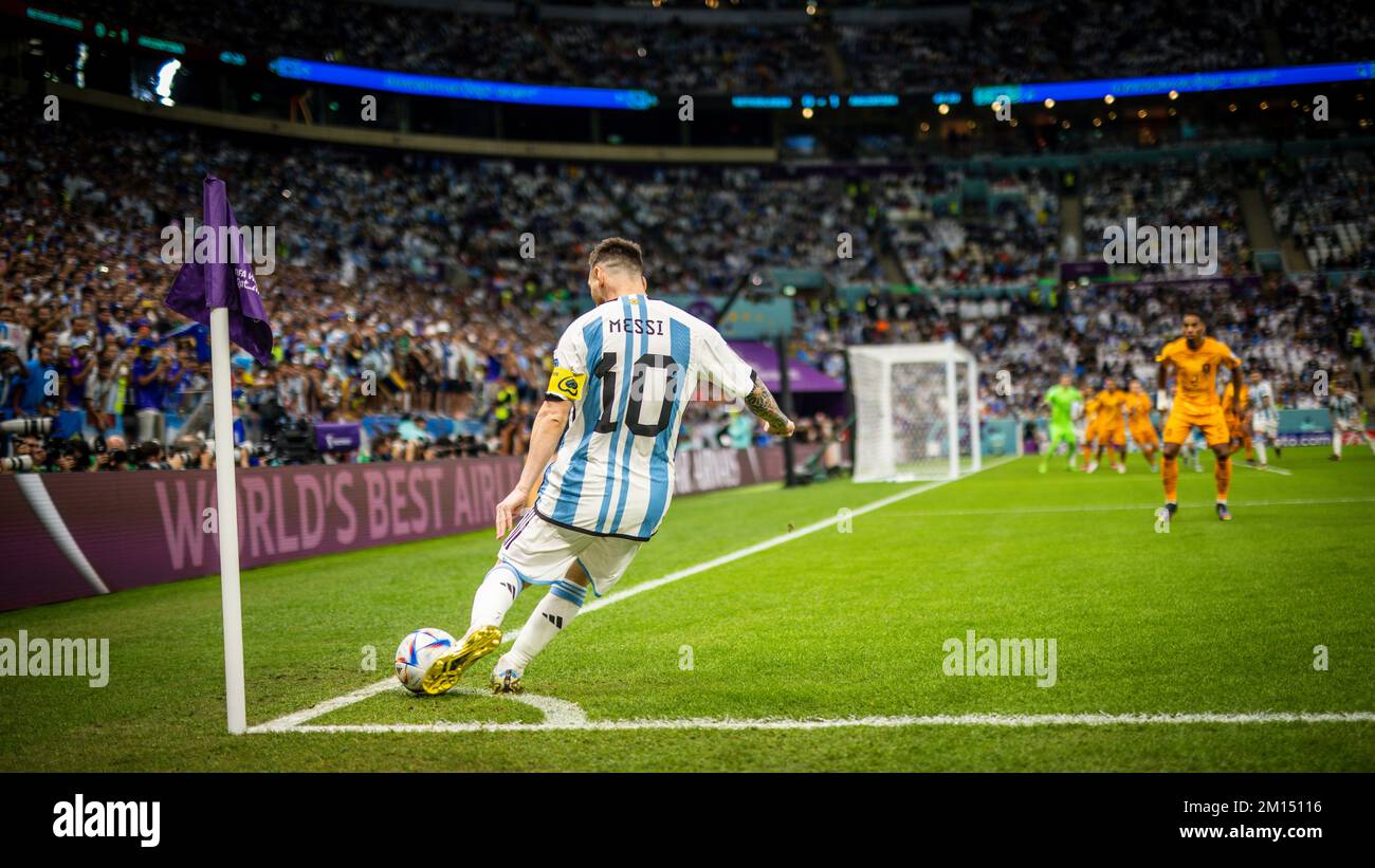 Doha, Qatar. 9th Dec, 2022. Lionel Messi (Arg) Netherlands - Argentina ...