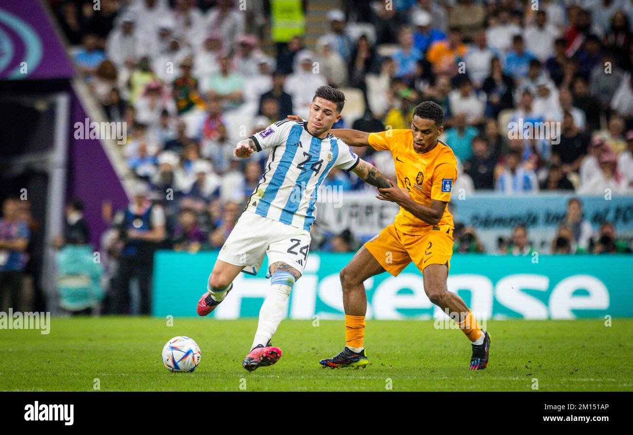 Doha, Qatar. 9th Dec, 2022. Enzo Fernandez (Arg), Jurrien Timber ...