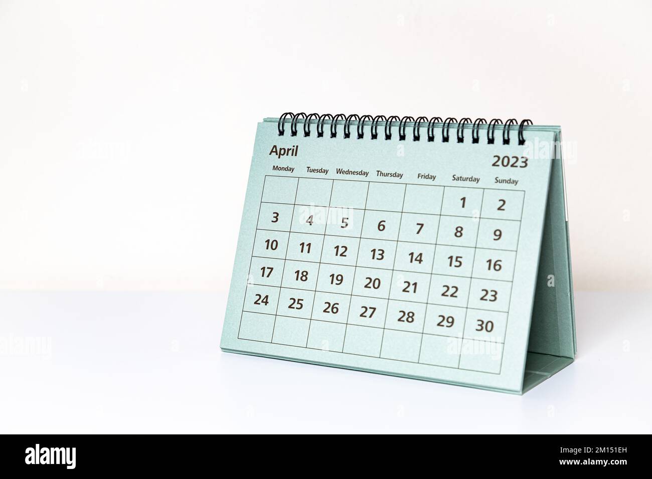 April 2023 calendar on white background isolated Stock Photo - Alamy