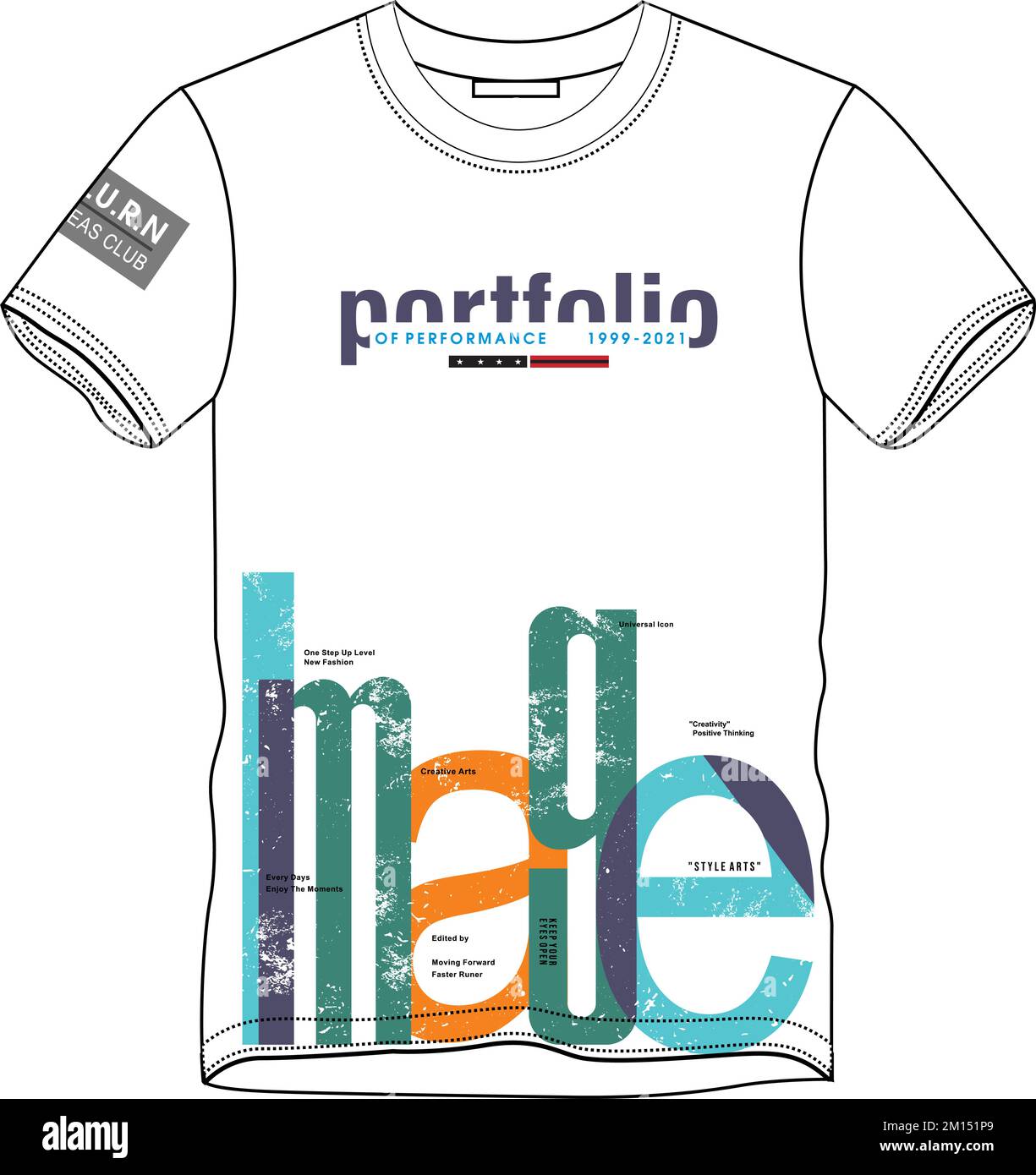 T Shirt and apparel design with grunge effect and textured lettering ...