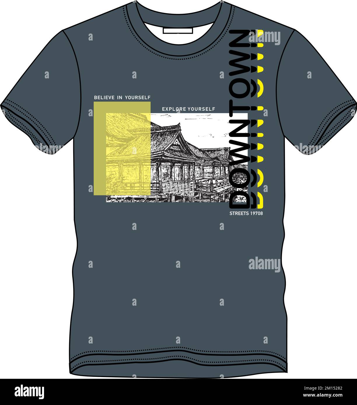 T Shirt and apparel design with grunge effect and textured lettering ...