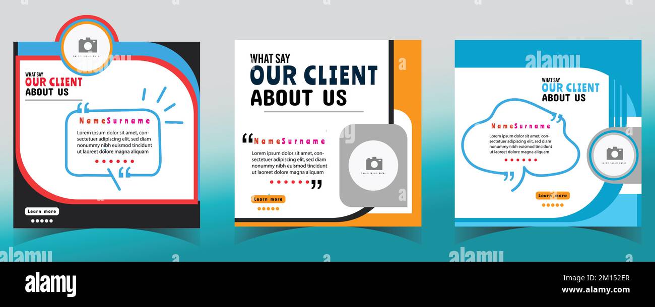 Modern and creative client testimonial social media post design ...