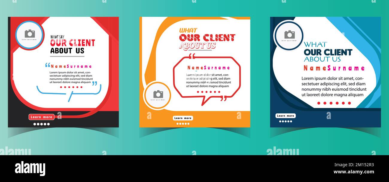 Modern and creative client testimonial social media post design ...