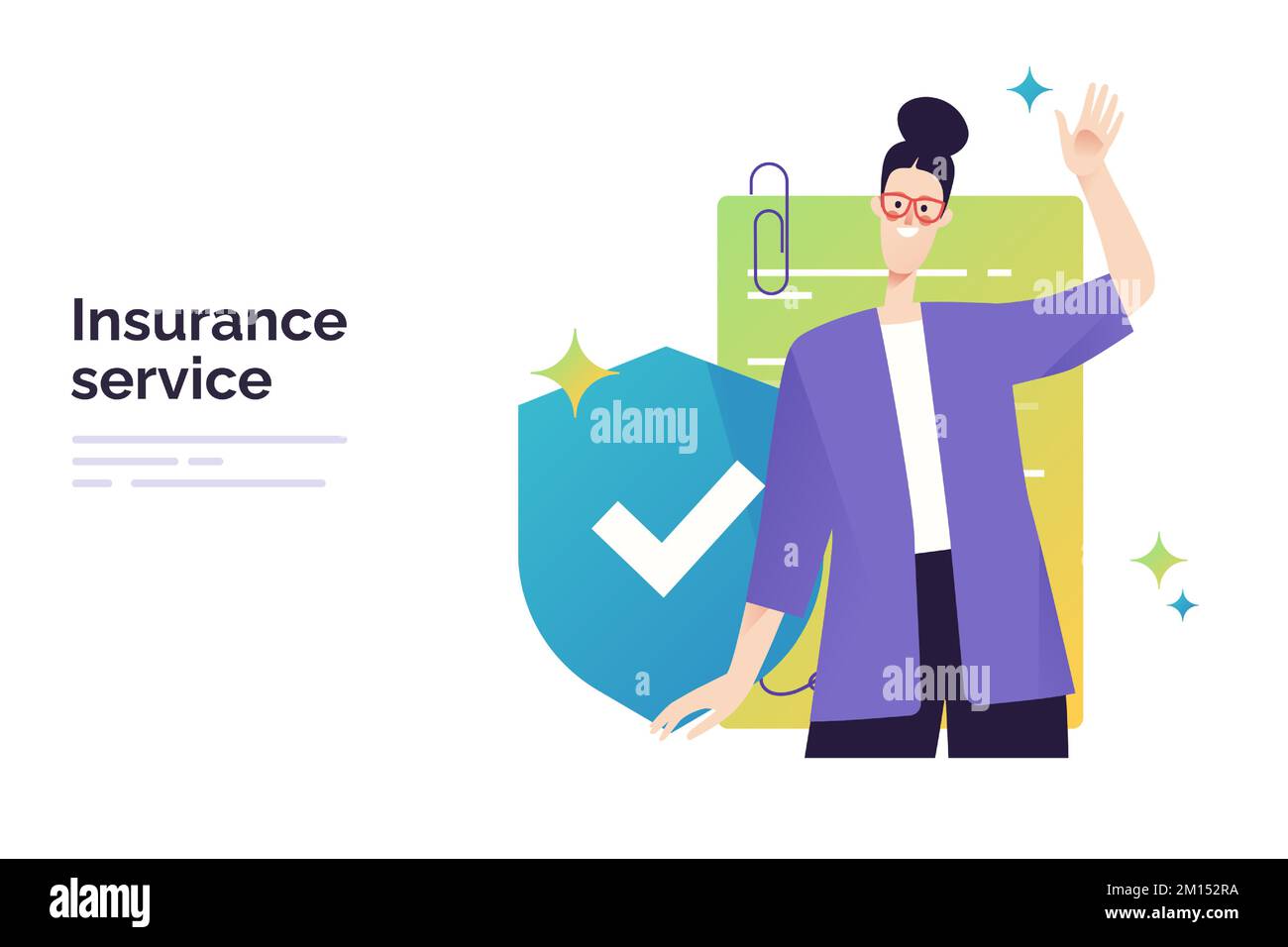 Vector illustration on a subject of service of insurance and protection ...