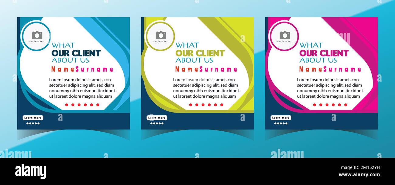 Modern and creative client testimonial social media post design ...