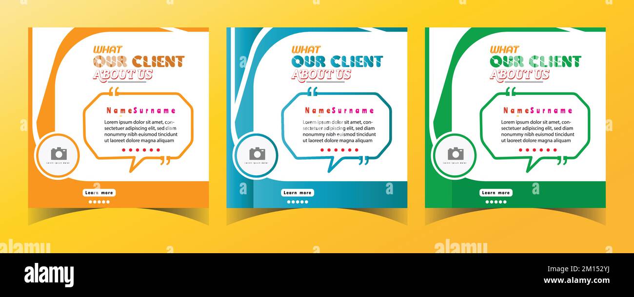 Modern and creative client testimonial social media post design ...