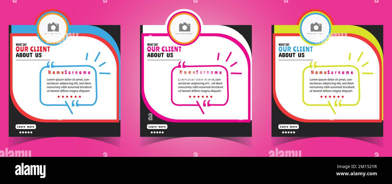 Modern and creative client testimonial social media post design ...