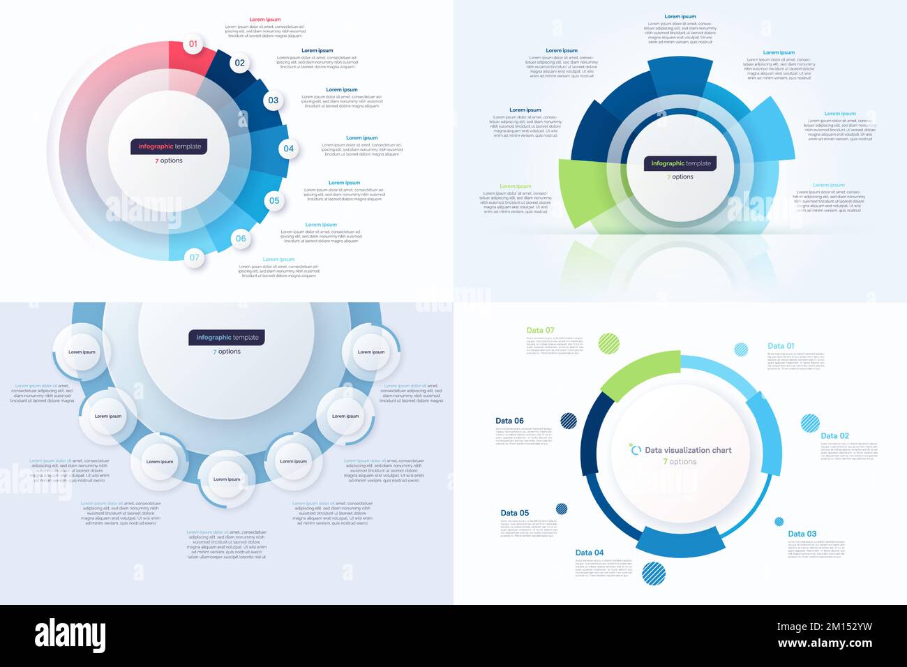 Seven option circle infographic design templates. Vector illustration ...