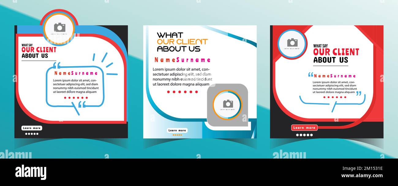 Modern and creative client testimonial social media post design ...