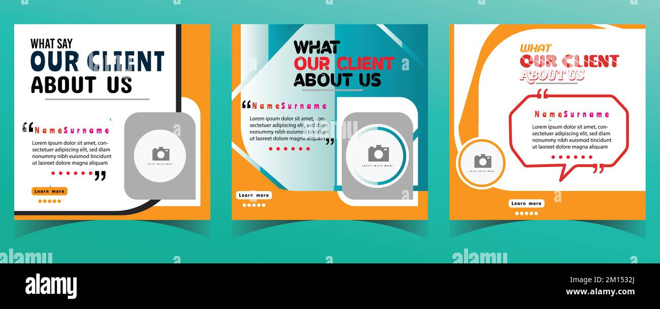 Modern and creative client testimonial social media post design ...