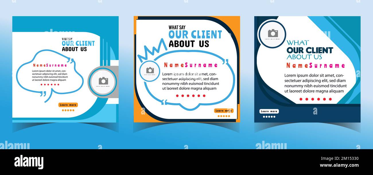 Modern and creative client testimonial social media post design ...