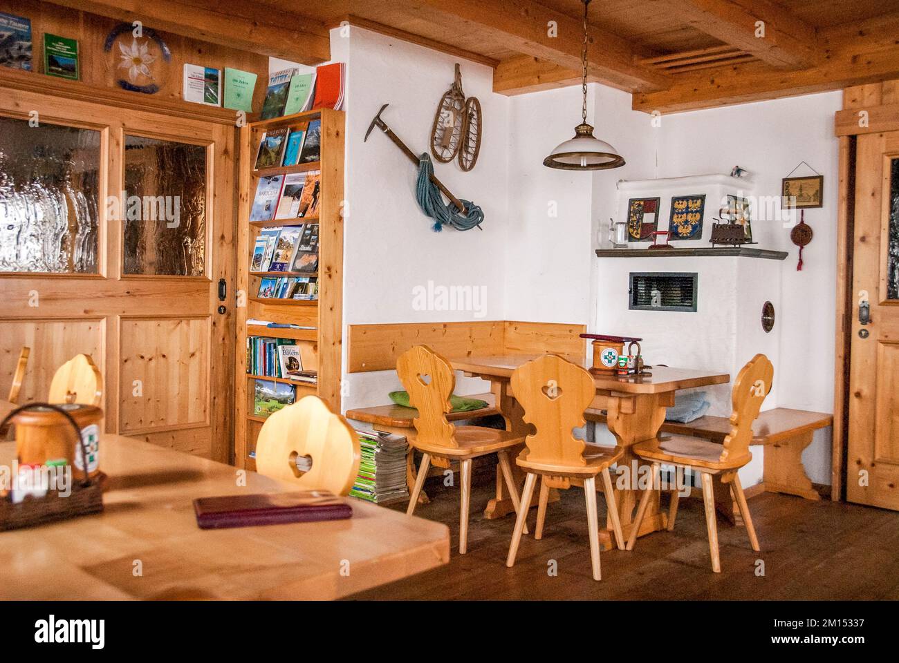 The image is of the interior of the Austrian Alpine Club OeAV Sektion ...