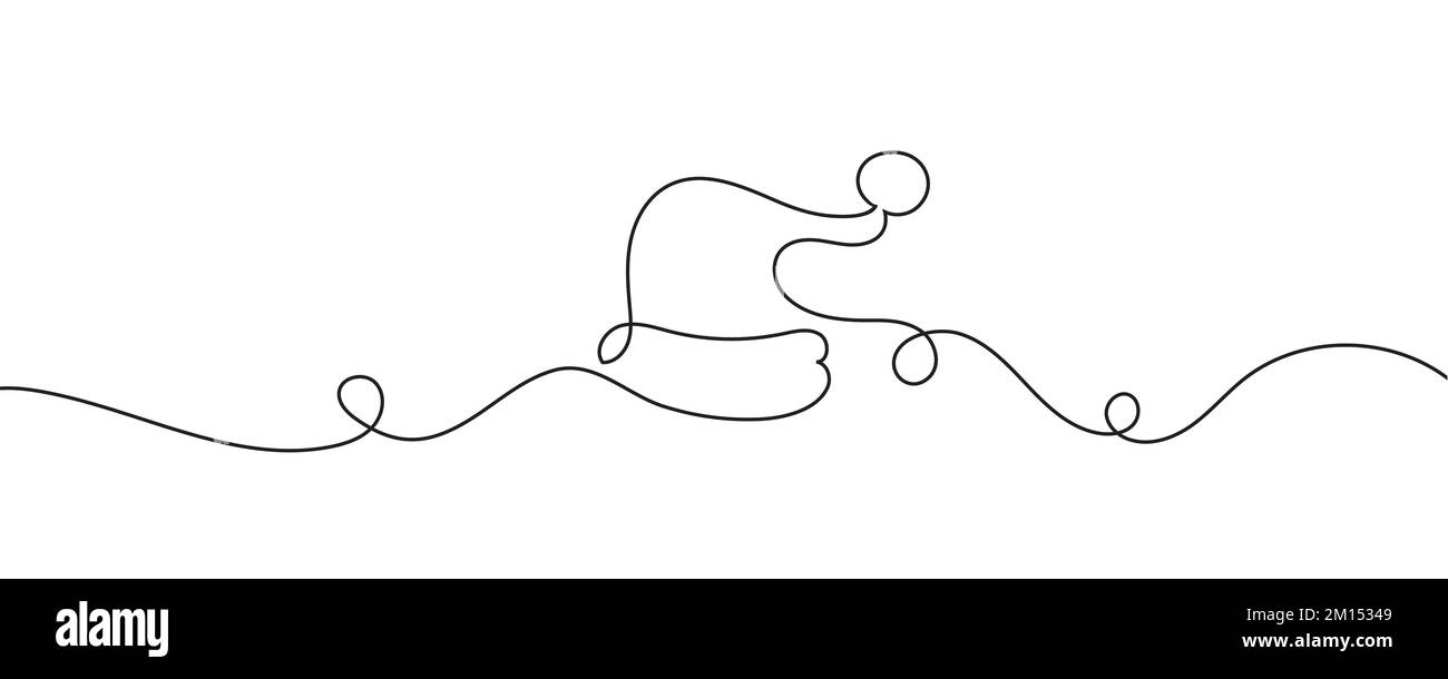 Christmas hat one line drawing. Vector illustration Stock Vector Image ...