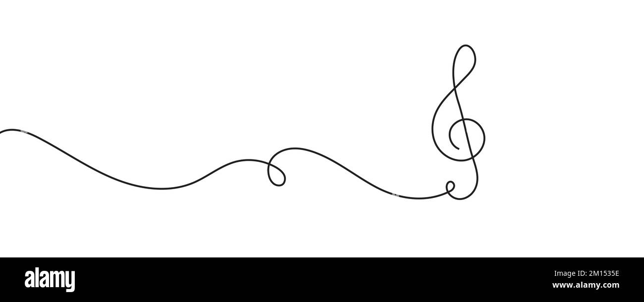 Music sign. Key symbol. continuous line. Vector illustration Stock ...