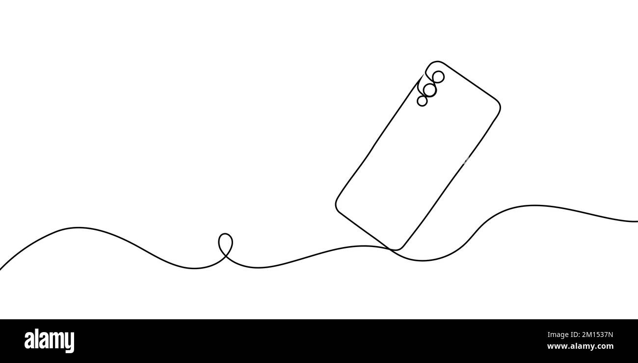 Continuous line drawing of smartphone. Vector illustration Stock Vector ...