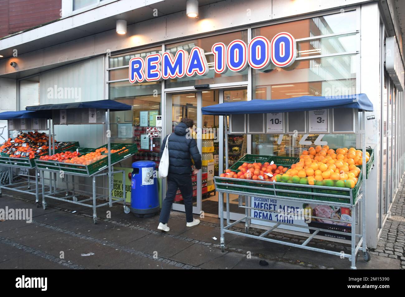 Copenhagen/Denmark/10 December 2022/Rema1000 grocery store danish ...