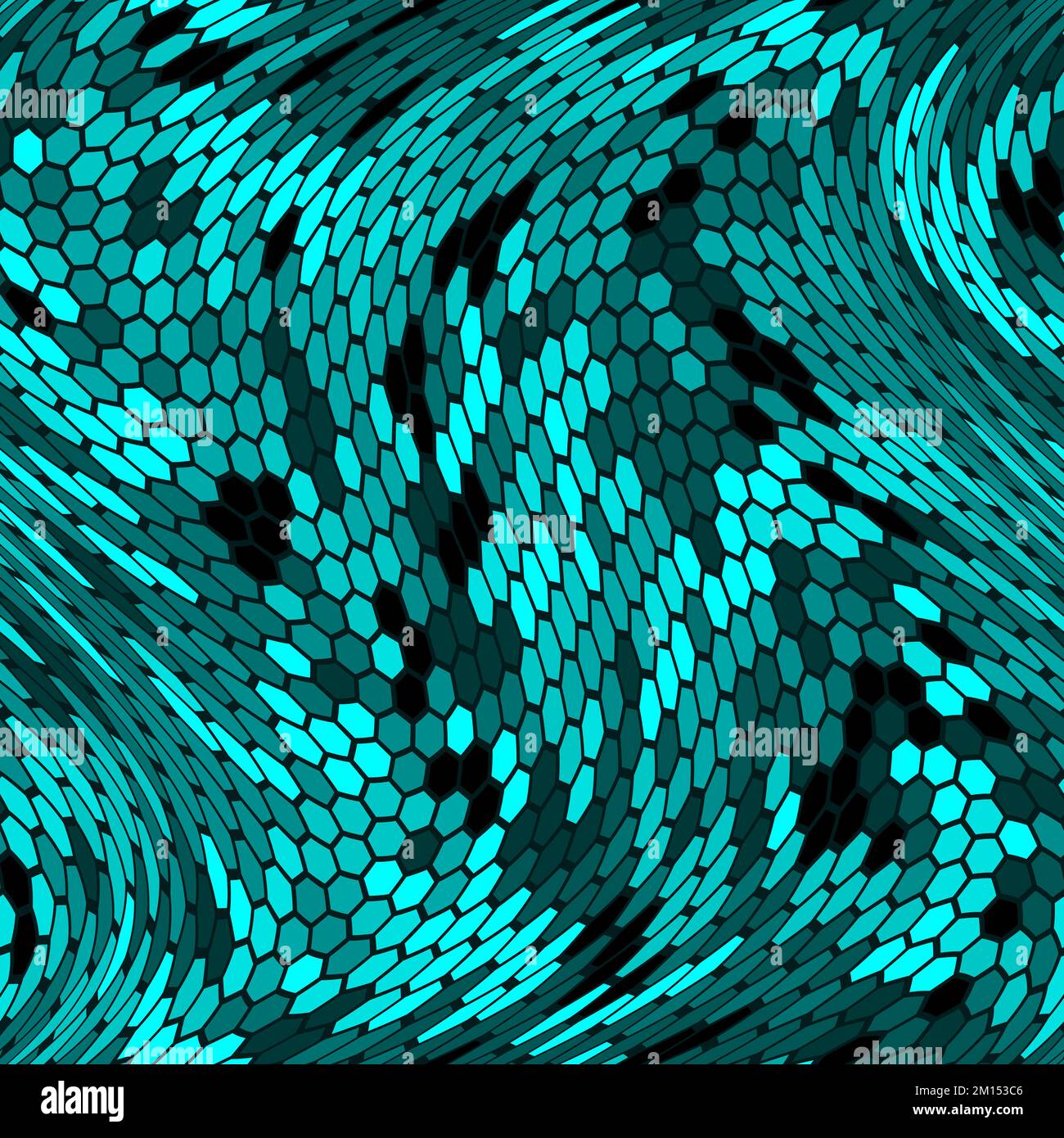 Monochrome seamless honey pattern with halftone hex cells in linear ...