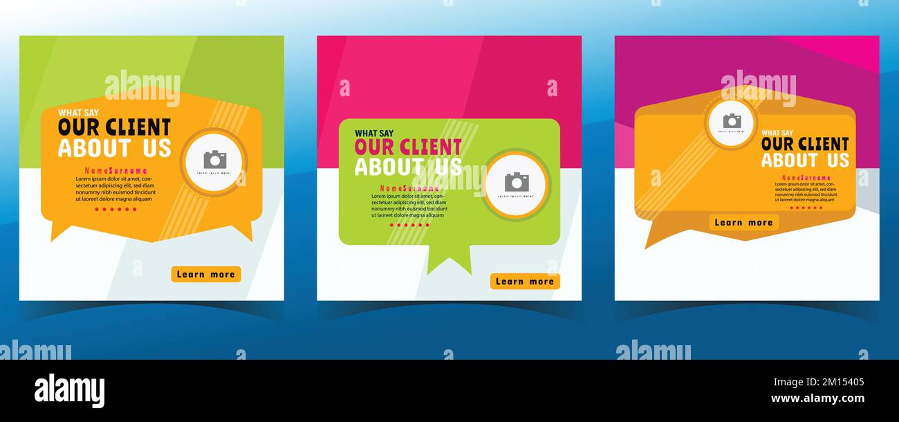 Modern and creative client testimonial social media post design ...