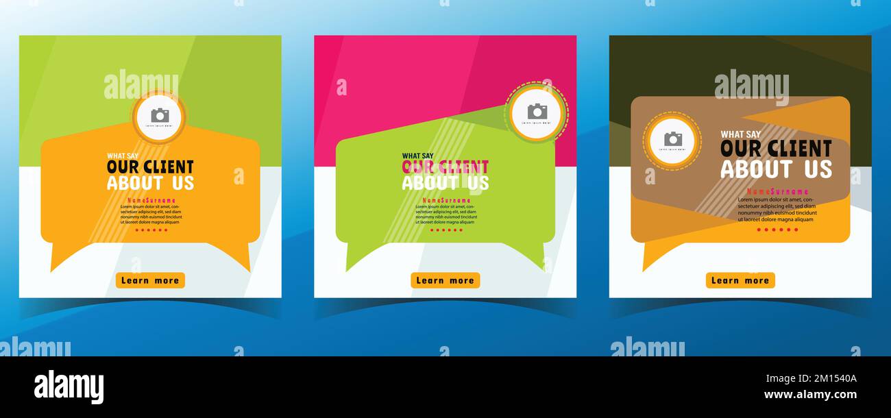 Modern and creative client testimonial social media post design ...